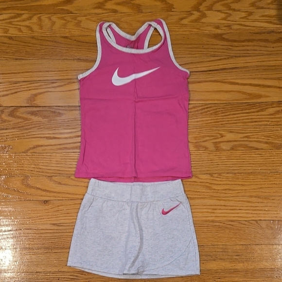 Nike | Matching Sets | Nike Pink Tank Top And Gray Skort Set | Poshmark